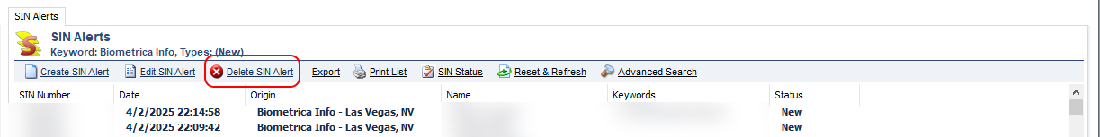 Viewing Received Alerts – Biometrica Systems