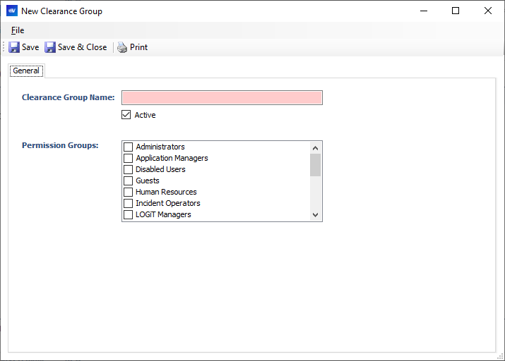 Clearance Groups – Biometrica Systems