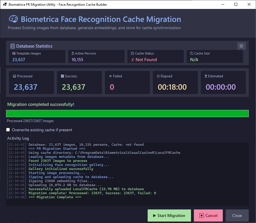 Facial Recognition Migration – Biometrica Systems
